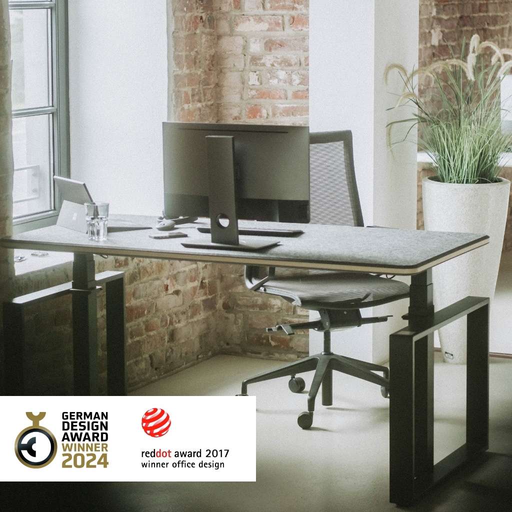 Höhenverstellbarer Schreibtisch MASTERLIFT® 4 / schwarz mit Akustik ...