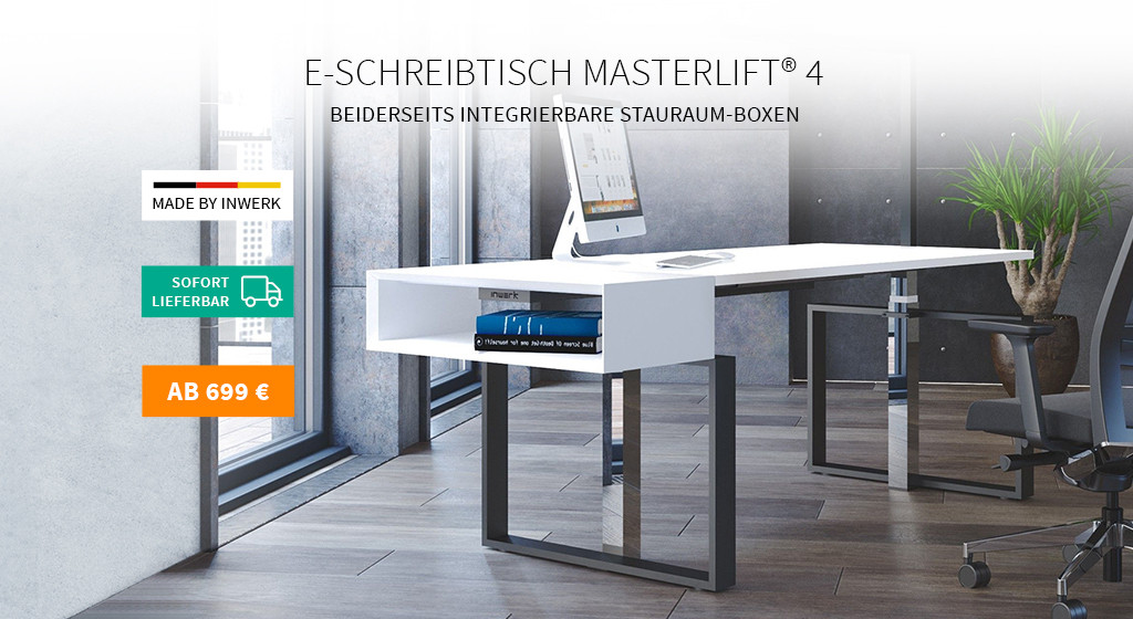 Höhenverstellbare Schreibtische und Steh-Sitz-Tische | Inwerk Büromöbel