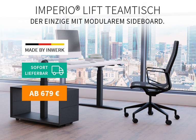 Höhenverstellbare Schreibtische und Steh-Sitz-Tische | Inwerk Büromöbel