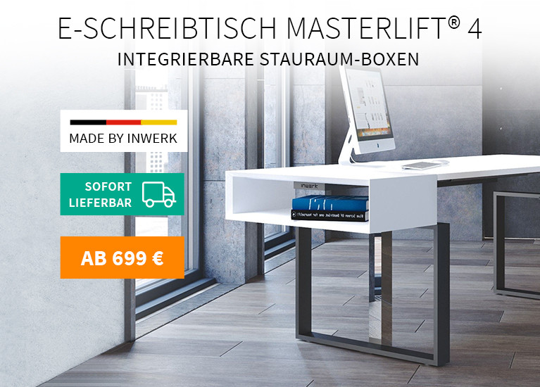 Höhenverstellbare Schreibtische und Steh-Sitz-Tische | Inwerk Büromöbel