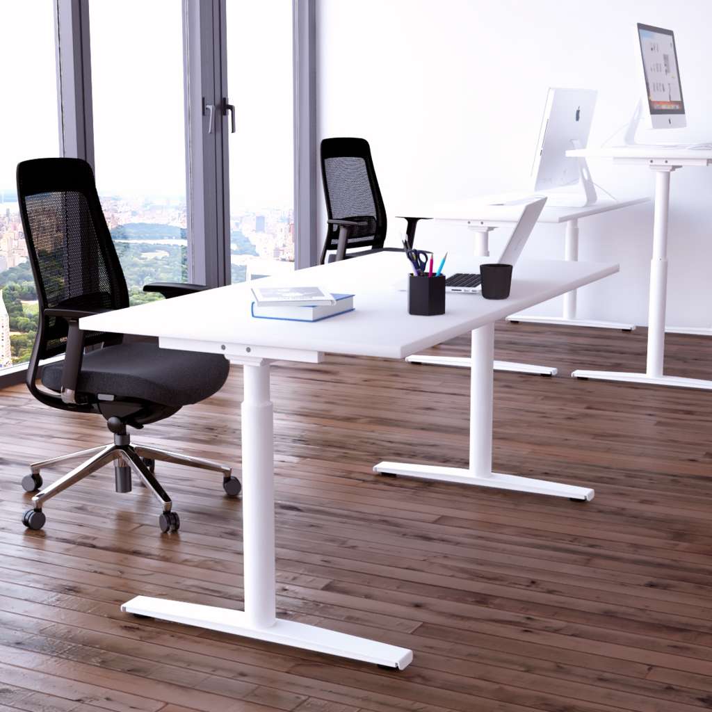 Höhenverstellbarer Schreibtisch Imperio® Lift R weiß | Inwerk Büromöbel