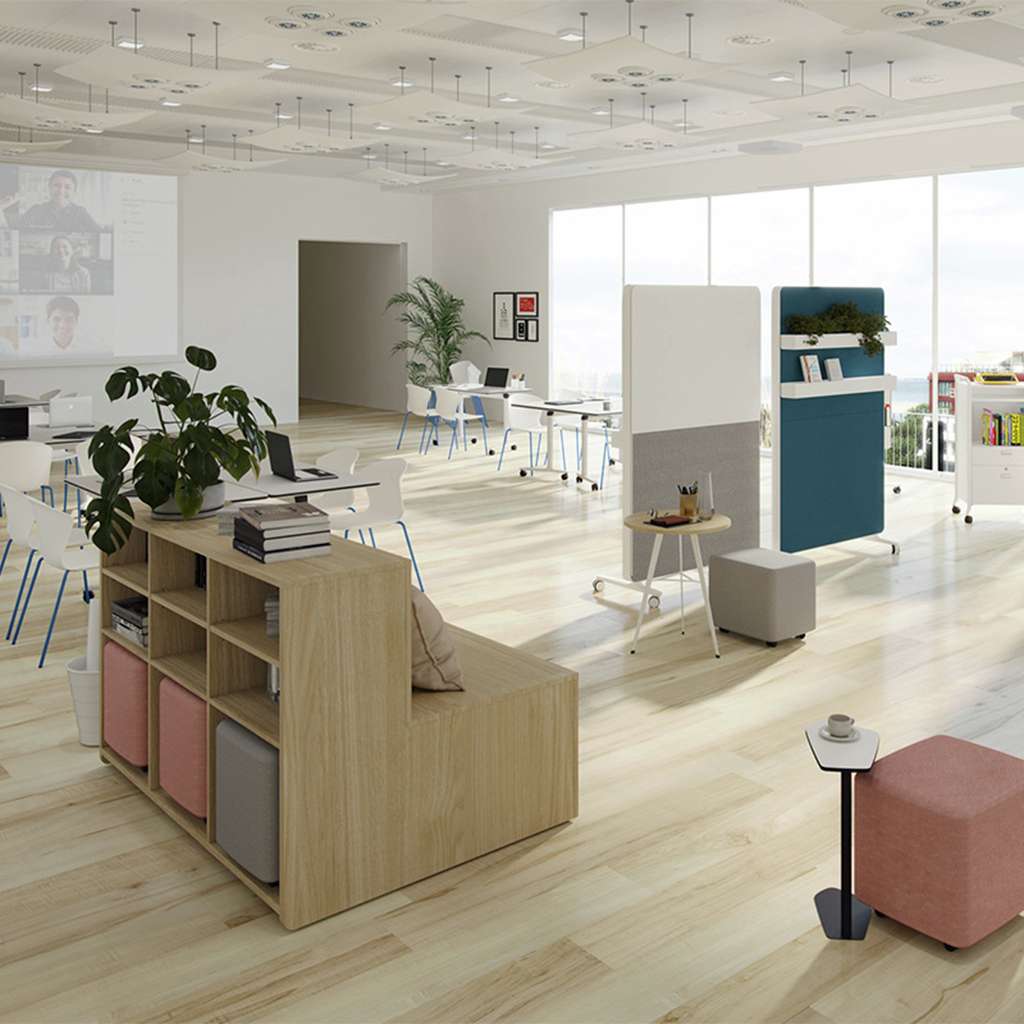 Agiler Raumteiler Caddy 500 mit Whiteboard | Inwerk Büromöbel